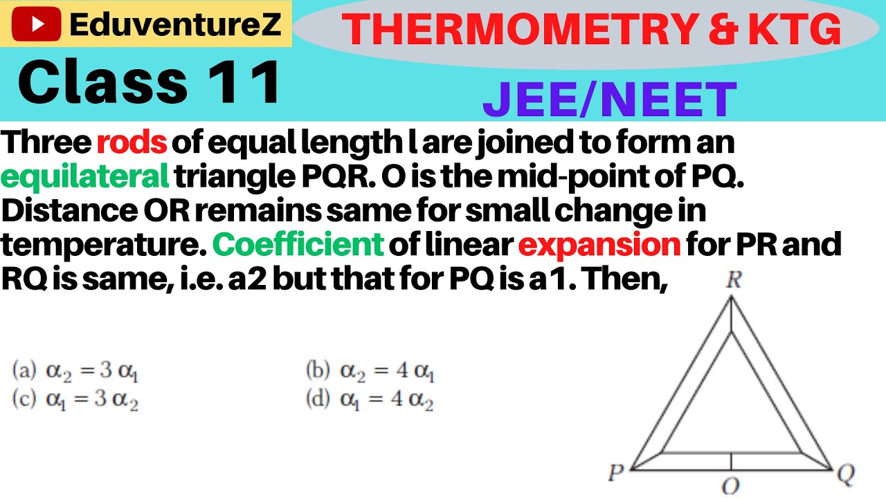 Three rods of equal length l are joined to form an equilateral triangle ...
