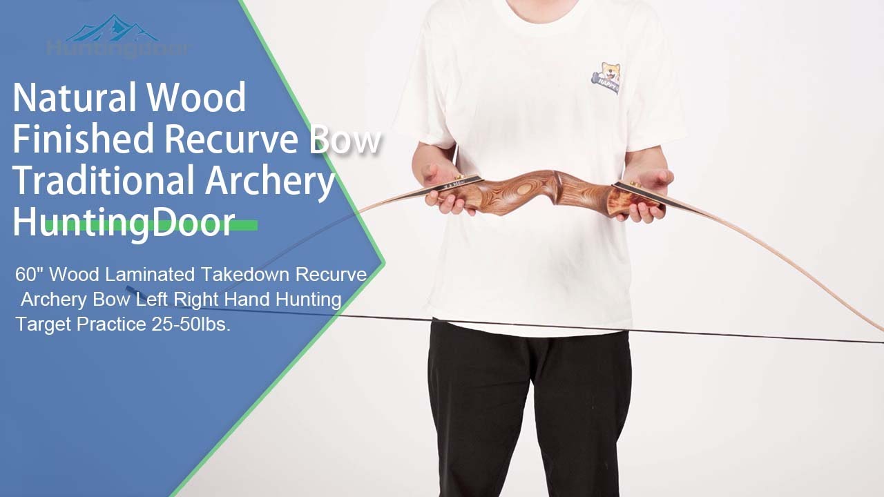 Natural Wood Finished Recurve Bow | Traditional Archery HuntingDoor ...