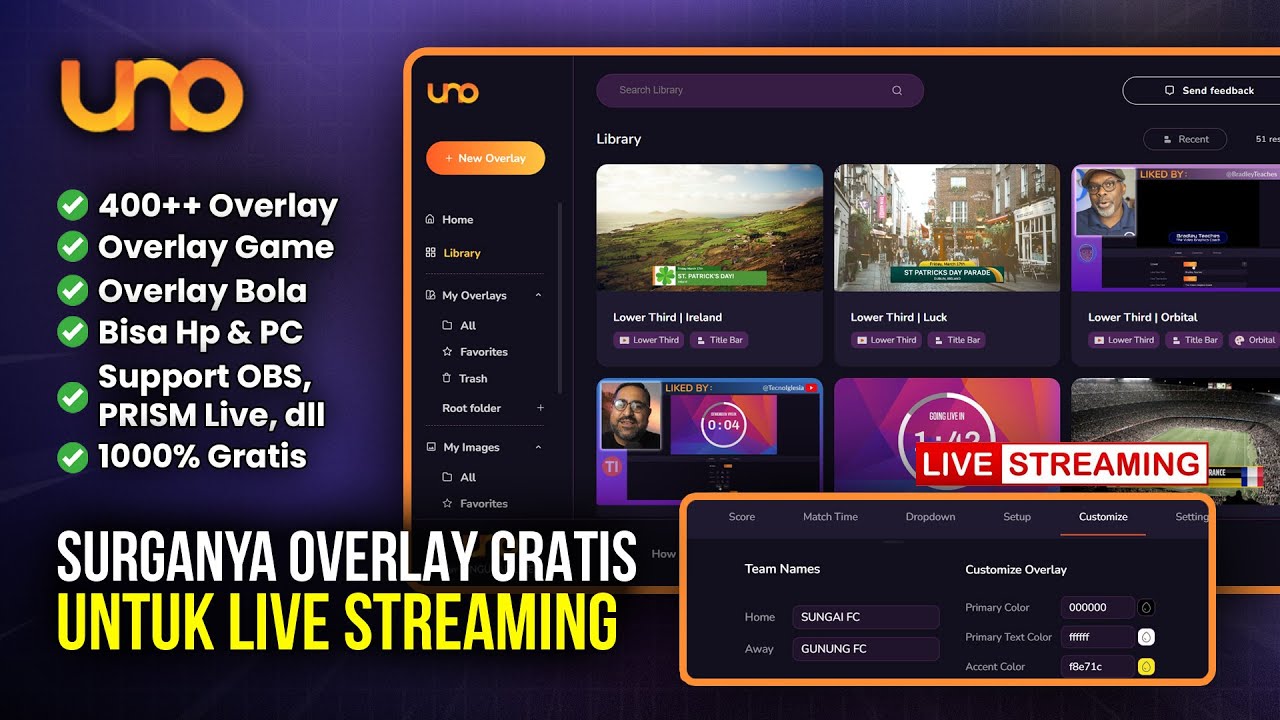 Tampilan Live Streaming Jadi Makin Cakep Pakai Overlay Ini | uno overlays - YouTube