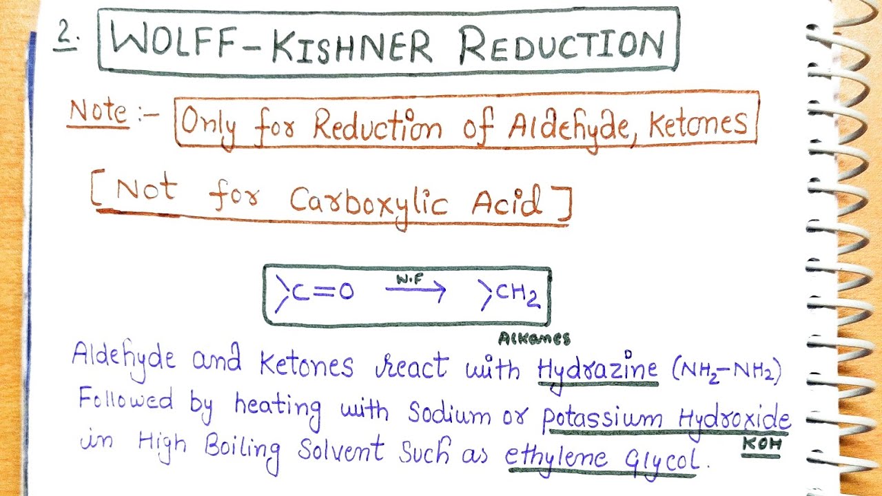 25) Wolff Kishner Reduction| Aldehyde ketone carboxylic Acid chapter12 ...