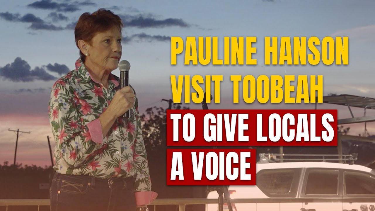 Pauline Hanson visit Toobeah to give locals a voice - YouTube