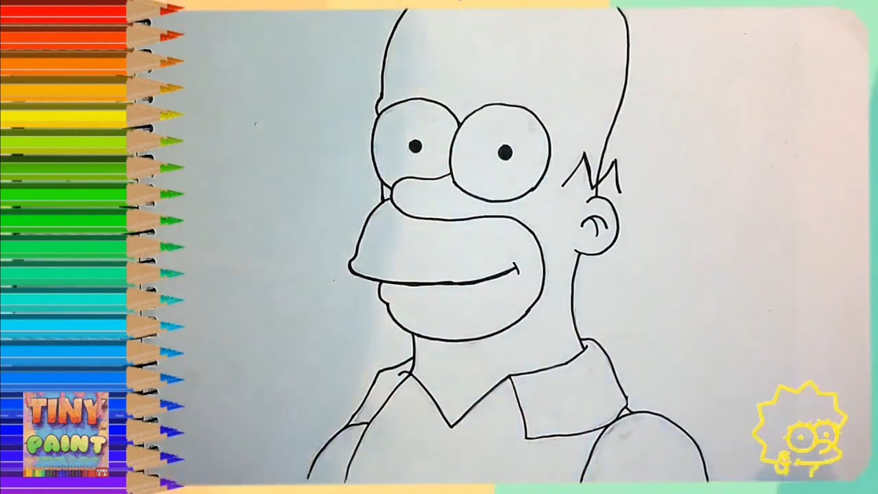Dibujar y Pintar a HOMERO SIMPSON !!! en español [TINY PAINT] 💛💛💛 - YouTube