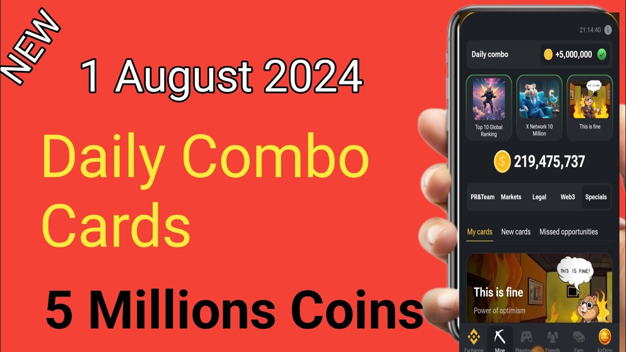 1 August Hamster Kombat Daily Combo Cards Today || 1 August Hamster ...