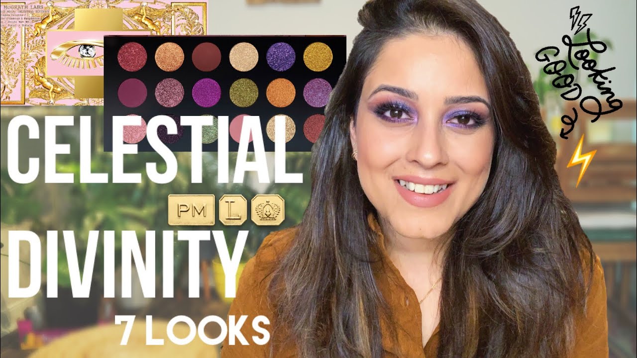 Pat McGrath Celestial Divinity Mega 7 Looks & Swatches on Indian Olive ...