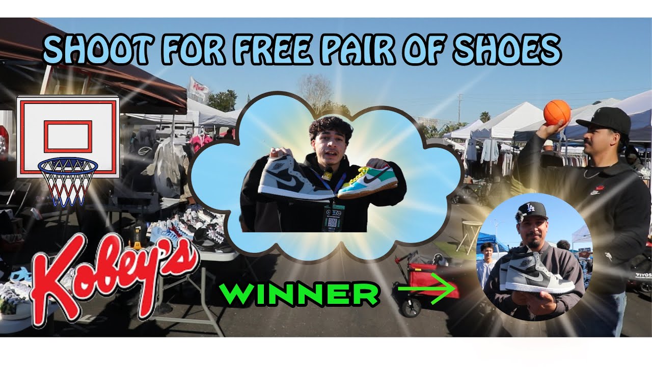 GIVING AWAY FREE SHOES AT KOBEYS SWAP MEET SAN DIEGO - YouTube