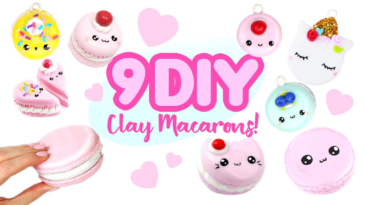 9 Clay DIYs- MACARONS!- Kawaii Polymer Clay Compilation! - YouTube