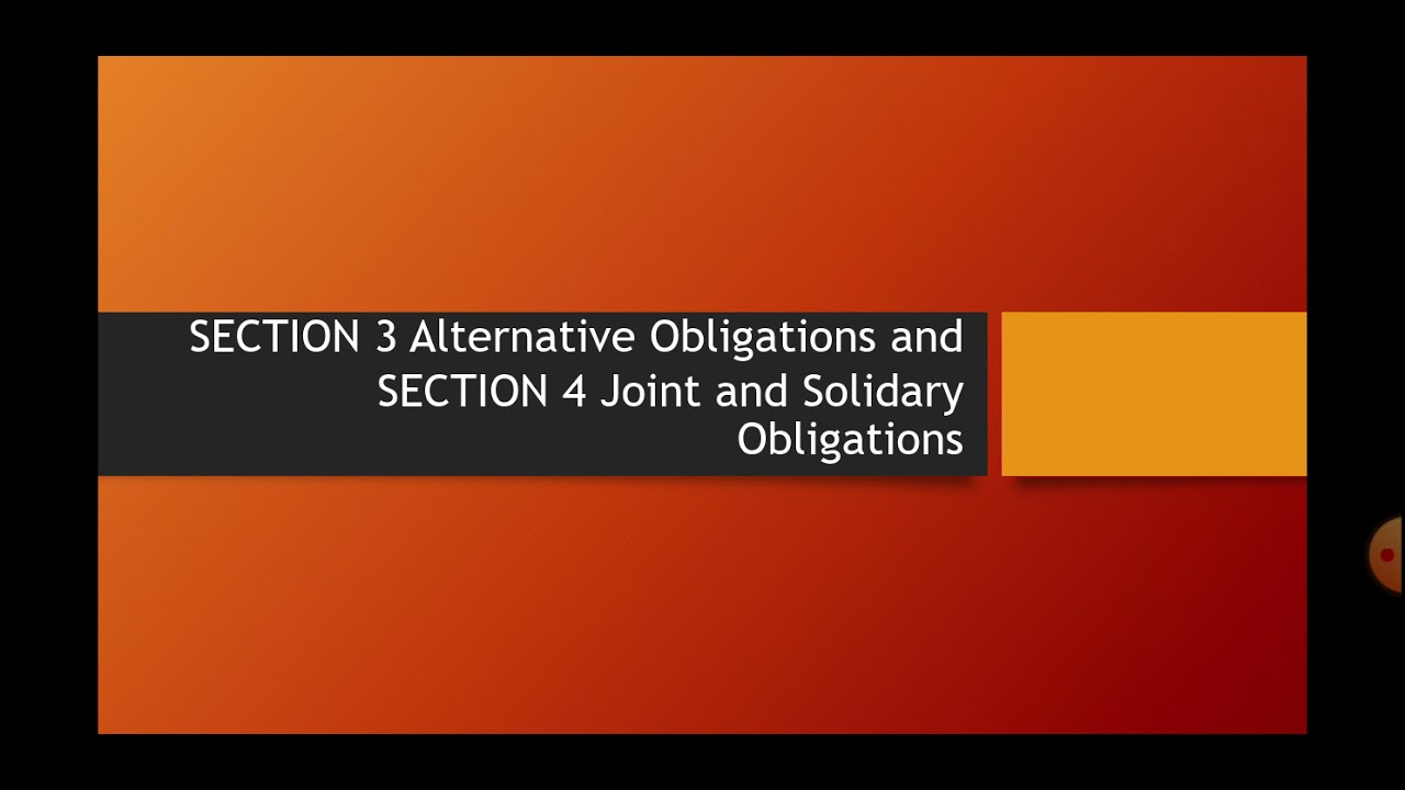 Group 7: Section 4 Joint and Solidary Obligations - YouTube