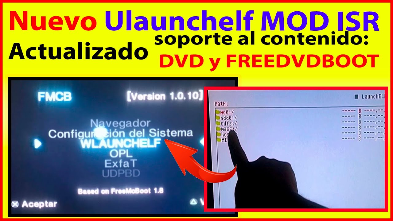 PS2💥NUEVA VERSIÓN ULAUNCHELF MOD ISR 🔴soporte CONTENIDO DVD ...