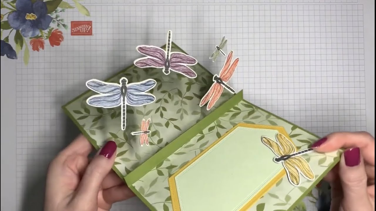 Stampin Up Dragonfly Garden | Floating Pop-Up Card - YouTube
