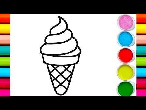 How to draw cute icecream 🍦|| Drawing, Painting & Coloring For Kids and Toddlers_ Child Art 🎨#art 