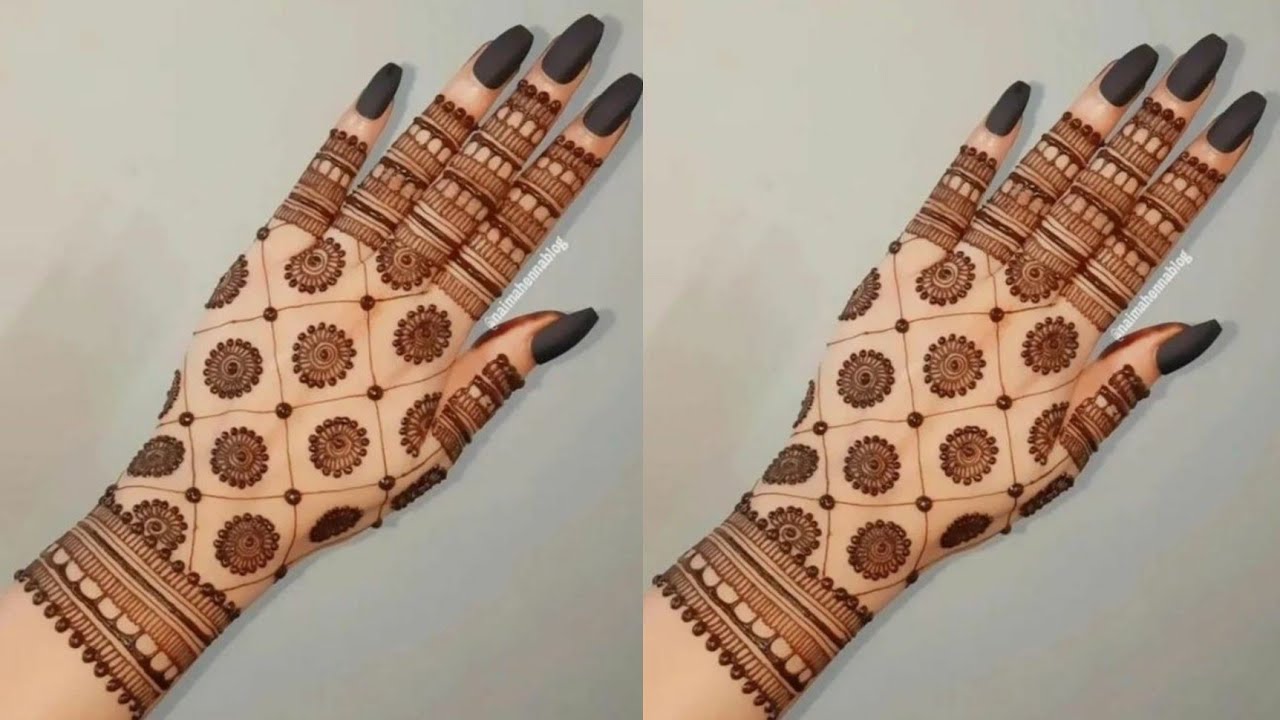 Very Easy Eid Mehndi Design 2023 || Beautiful Grid Mehndi Design ...