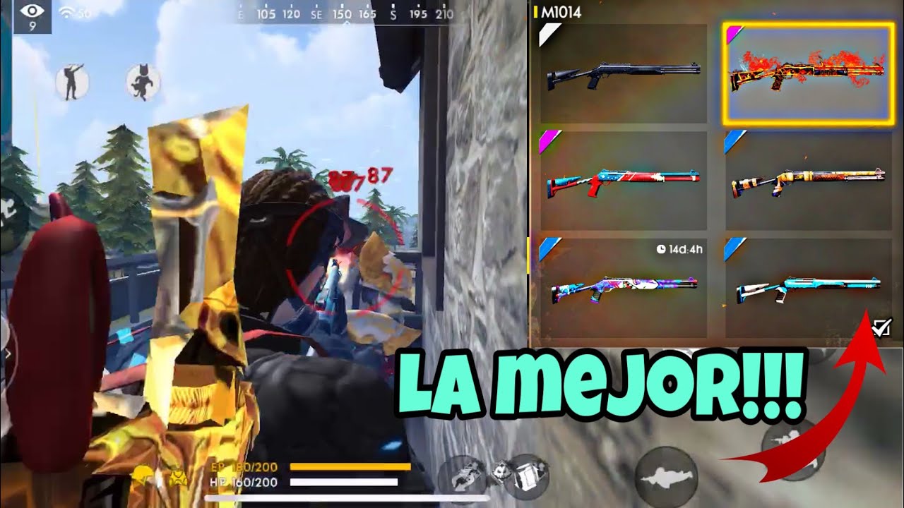LA "MEJOR" PARTIDA CON M1014 (ESCOPETA) //CLASIFICATORIA FREE FIRE - YouTube