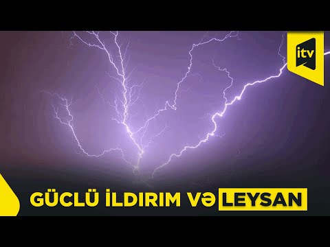 Gəncədə güclü yağış yağır, ildırım çaxır | YER - GÖY BİRLƏŞDİ