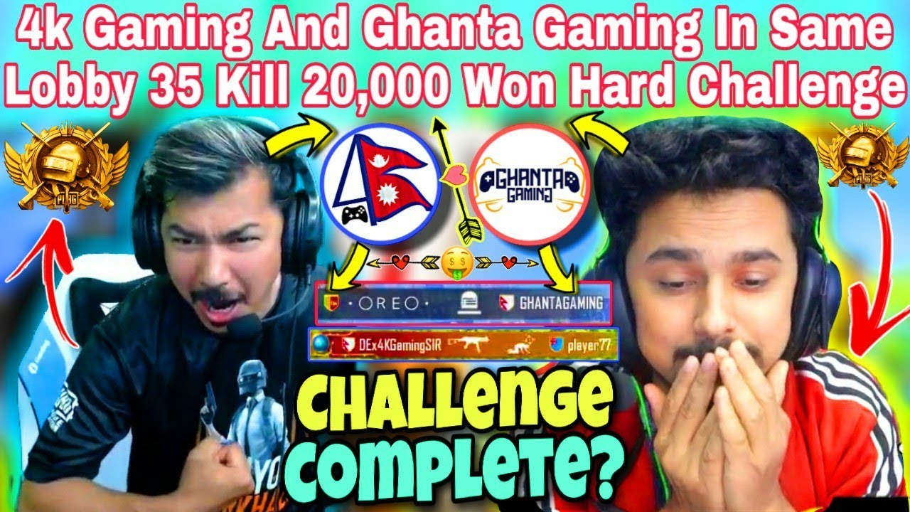 4k Gaming And Ghanta Gaming In Same Lobby | 35 Kill 20,000 Won ...