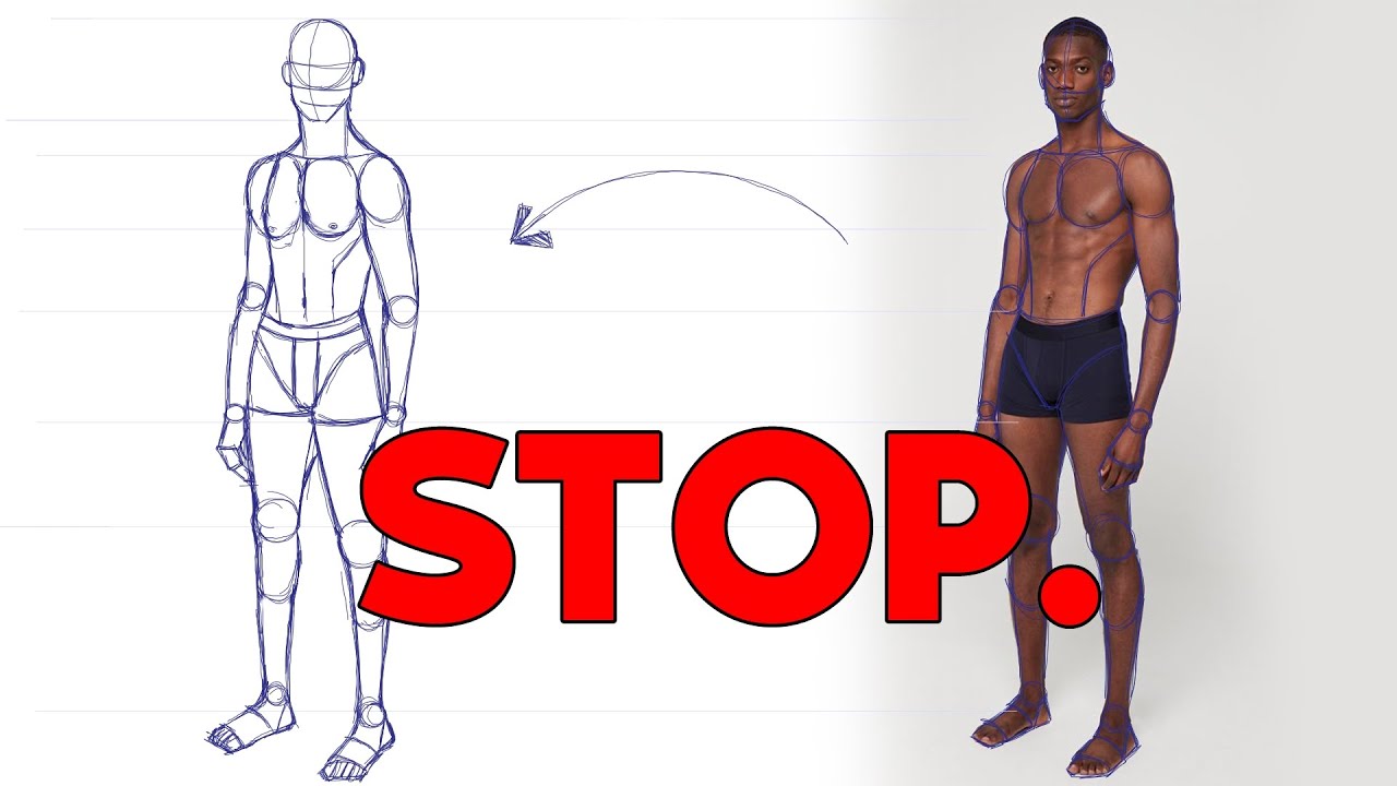How to Sketch a Muscular Male Figure: Step-by-Step Anatomy Tutorial 🎨💪 ...