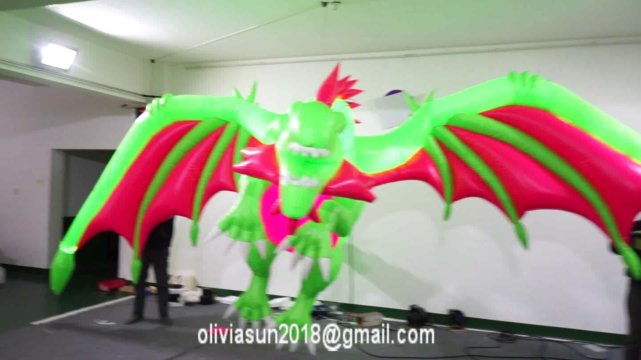 event decoration hanging dinosaur inflatable flying devil green dragon ...