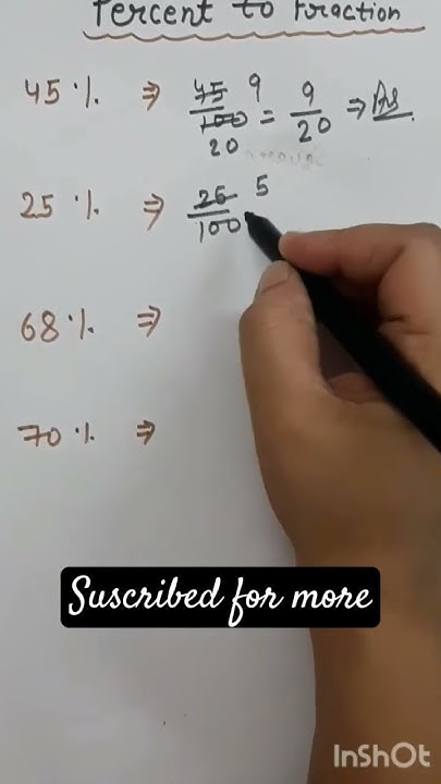 percent to fraction | how to change a percent to a fraction | percent ...