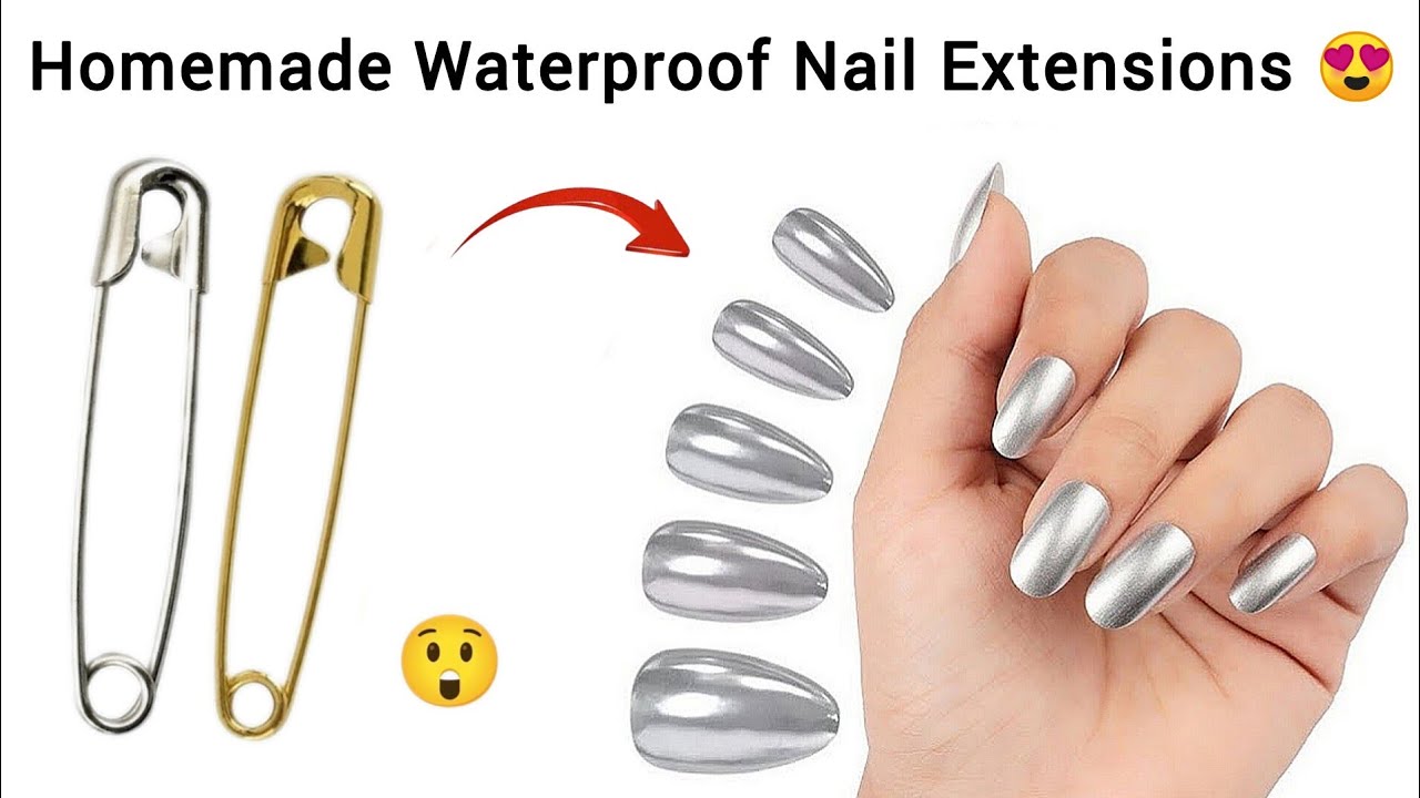 DIY Homemade Nail Extensions 😍🥰/how to make nails with safety pin / homemade nails /diy nails ...