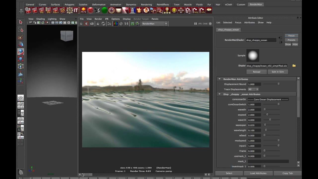 RenderMan Ocean Shader Tutorial in Maya - Part 2 - YouTube