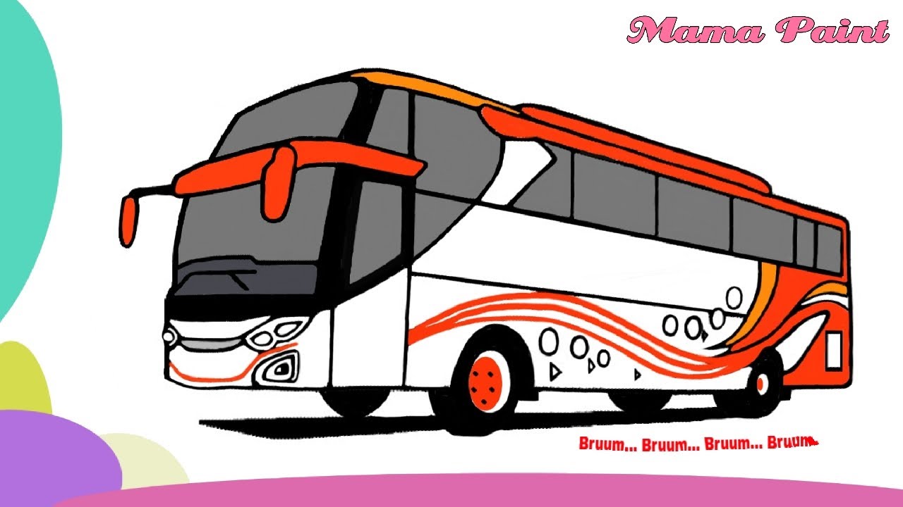 Menggambar Bis Besar angkutan mudik lebaran | Bis mania - YouTube