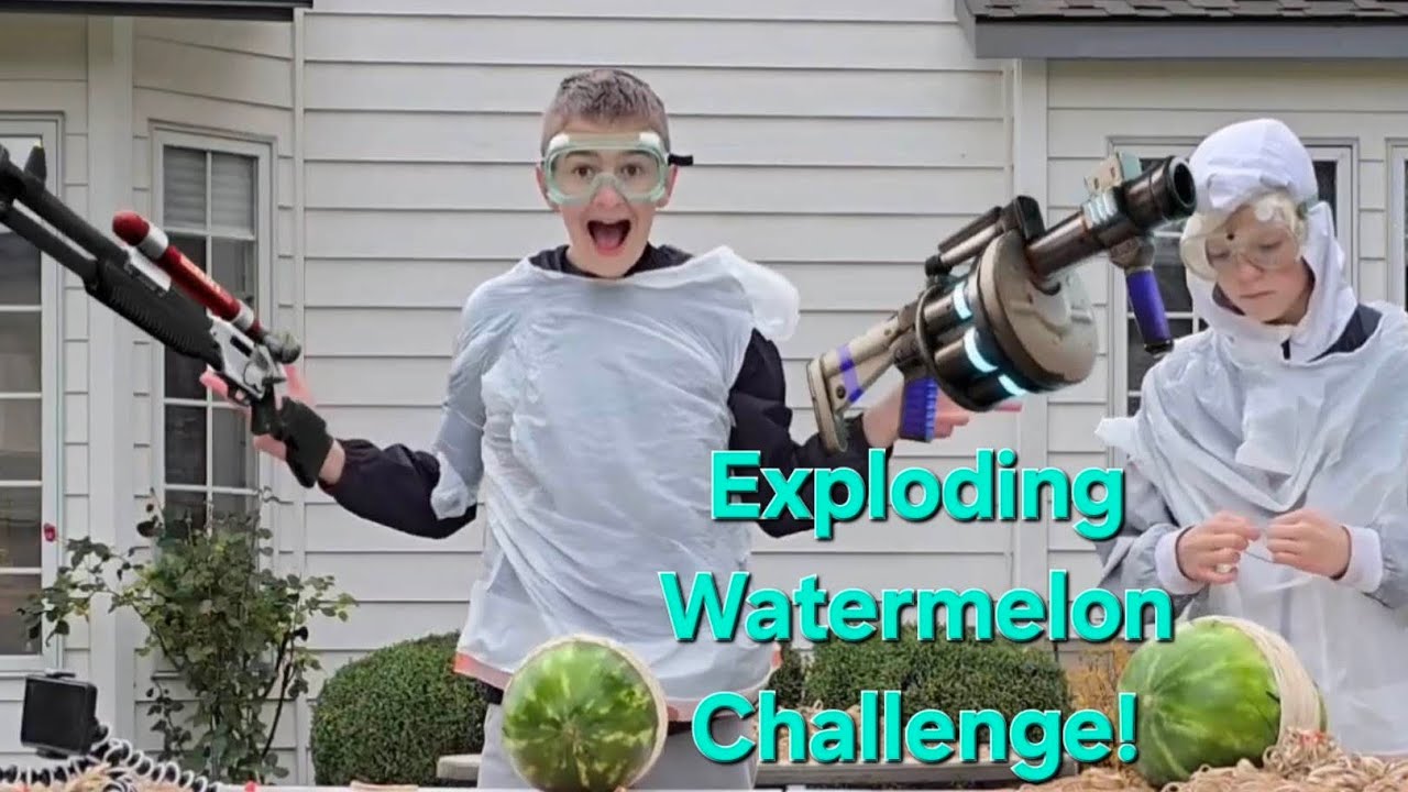 EXPLODING Watermelon CHALLENGE Ep. 4 | Kardboard Kids - YouTube