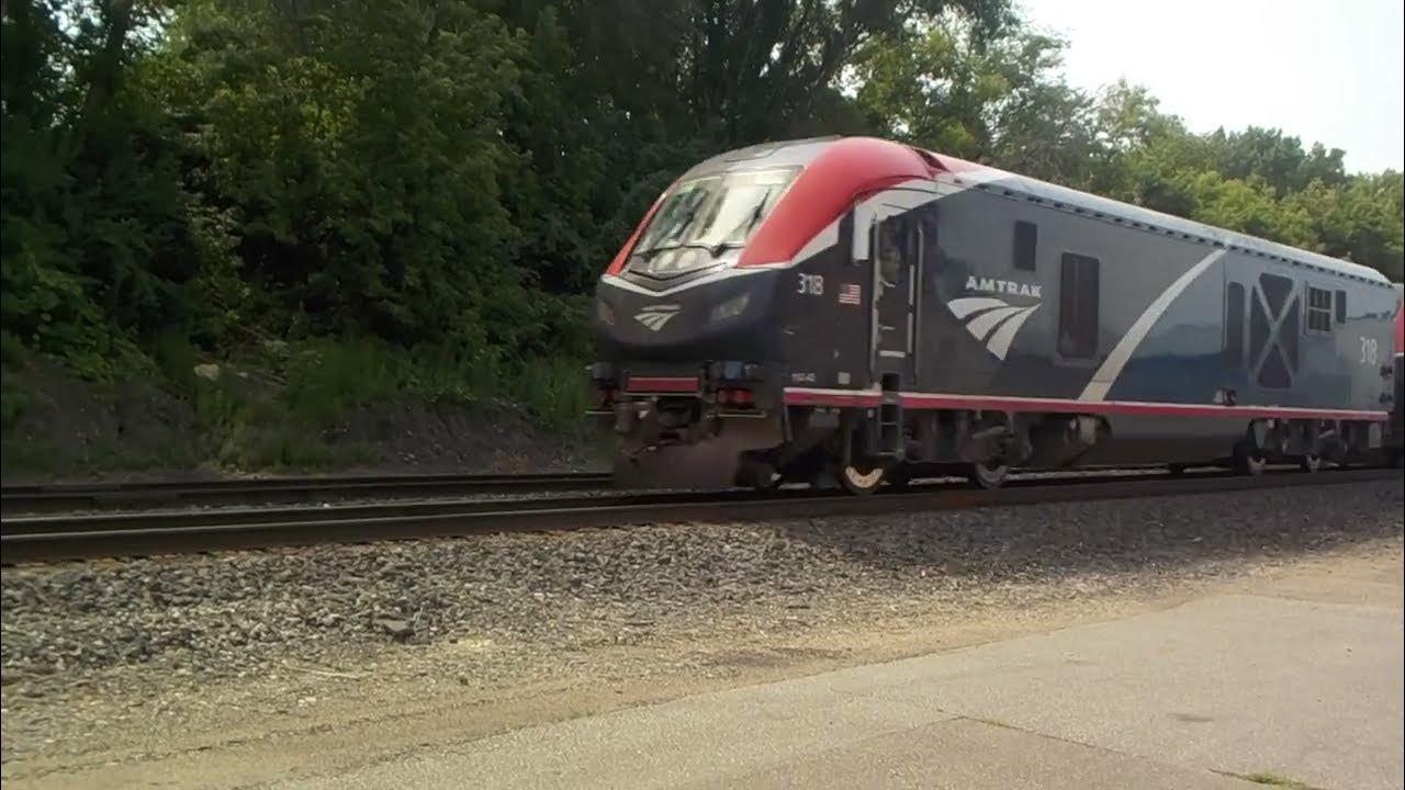 AMTK 318 & 311 ALC 42's leading Amtrak 8 (late) 8/5/23 - YouTube