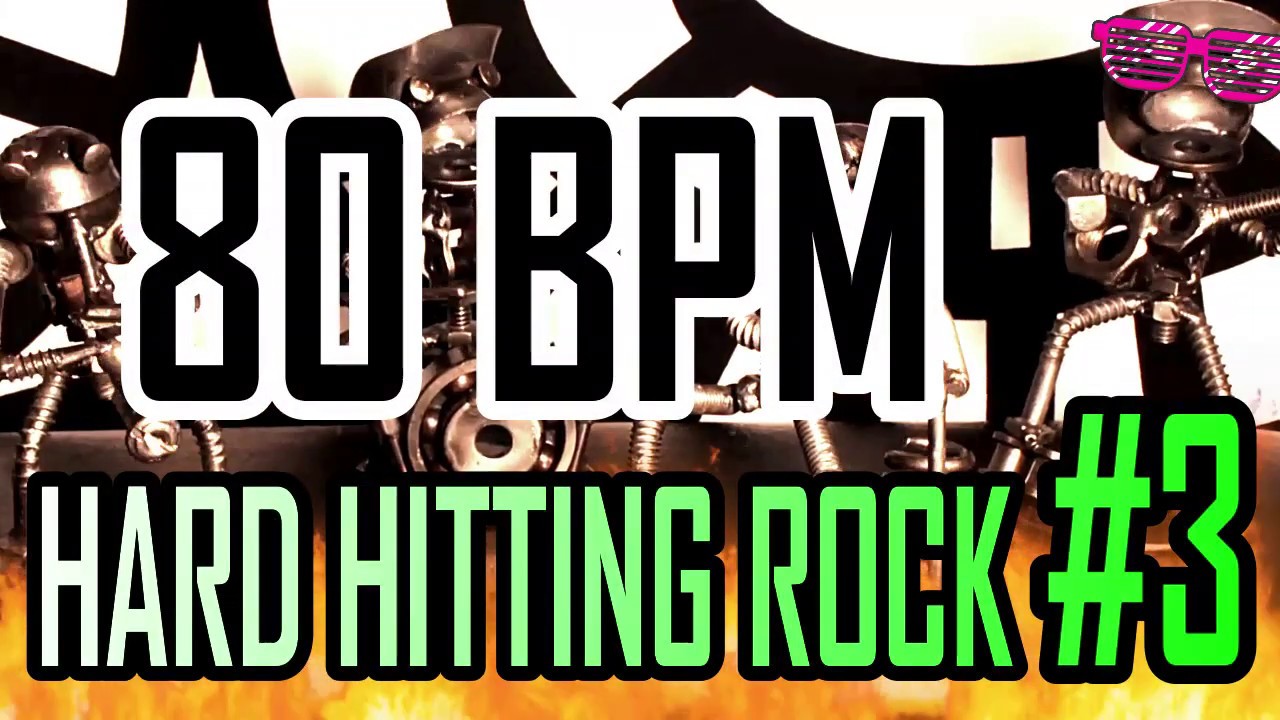 80 BPM - Hard Hitting Rock #3 - 4/4 Drum Beat - Drum Track - YouTube