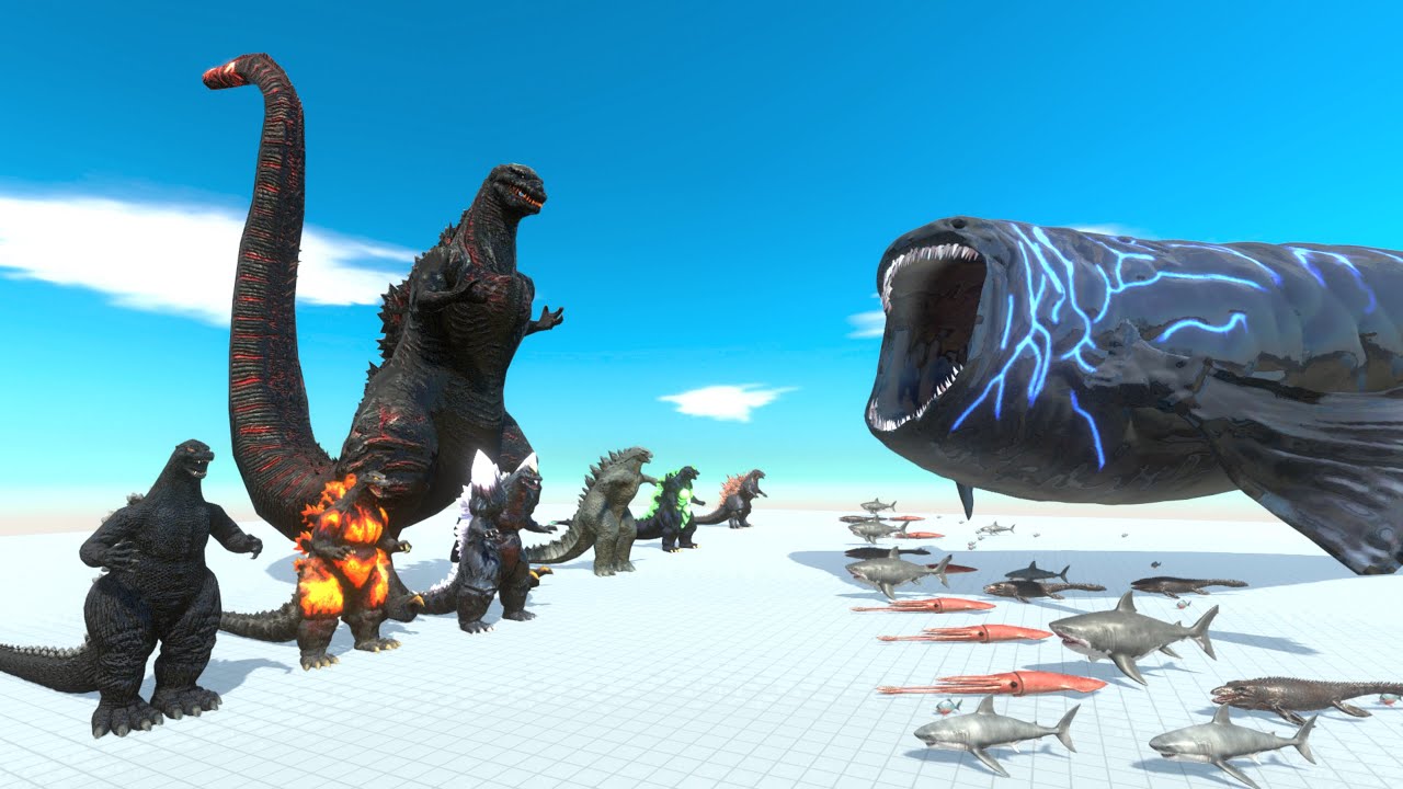 Godzilla Evolves VS Bloop and Aquatics Team - Godzilla battle - YouTube