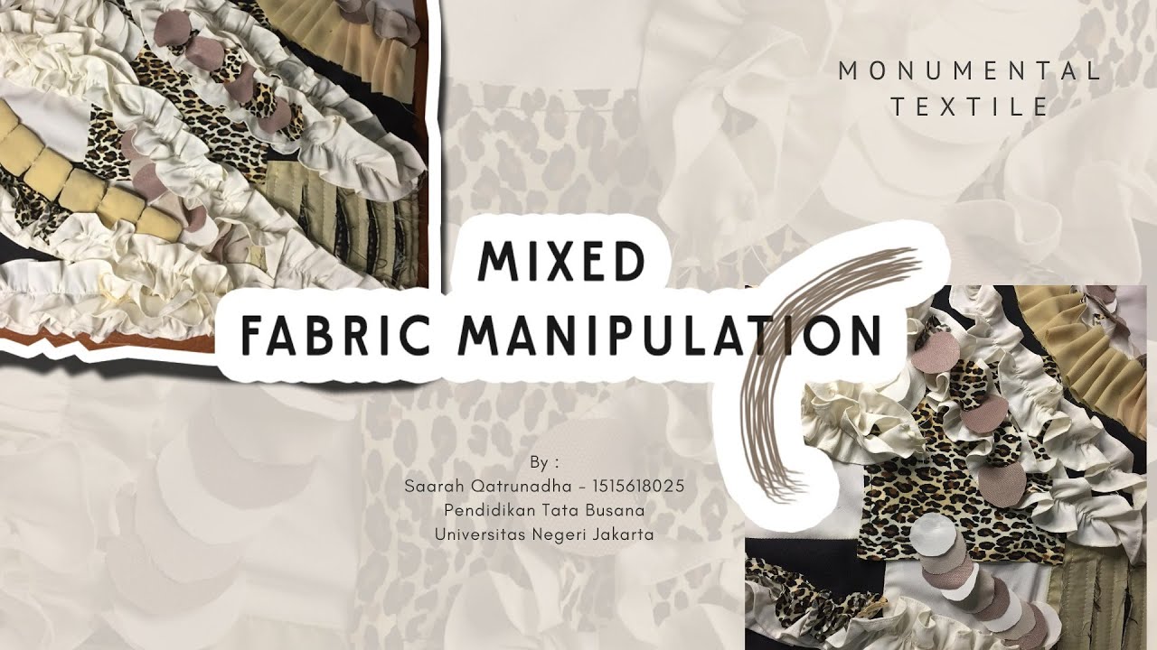 Mixed Fabric Manipulation | Double edged Ruffles, Slashing, Circles ...