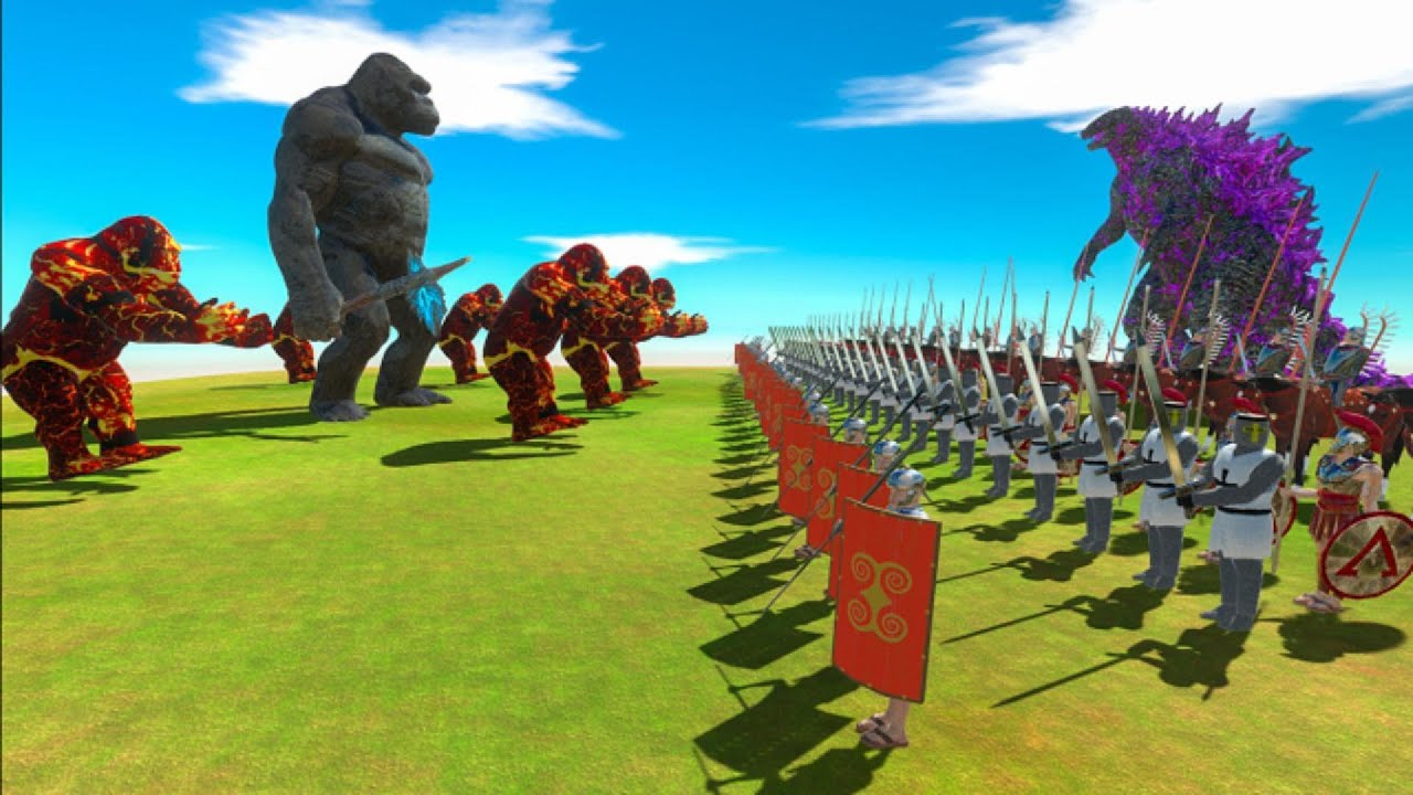 GODZILLA VS KONG : THE NEW EMPIRE ROYAL ARMY VS FAMILY KING KONG LAVA ...