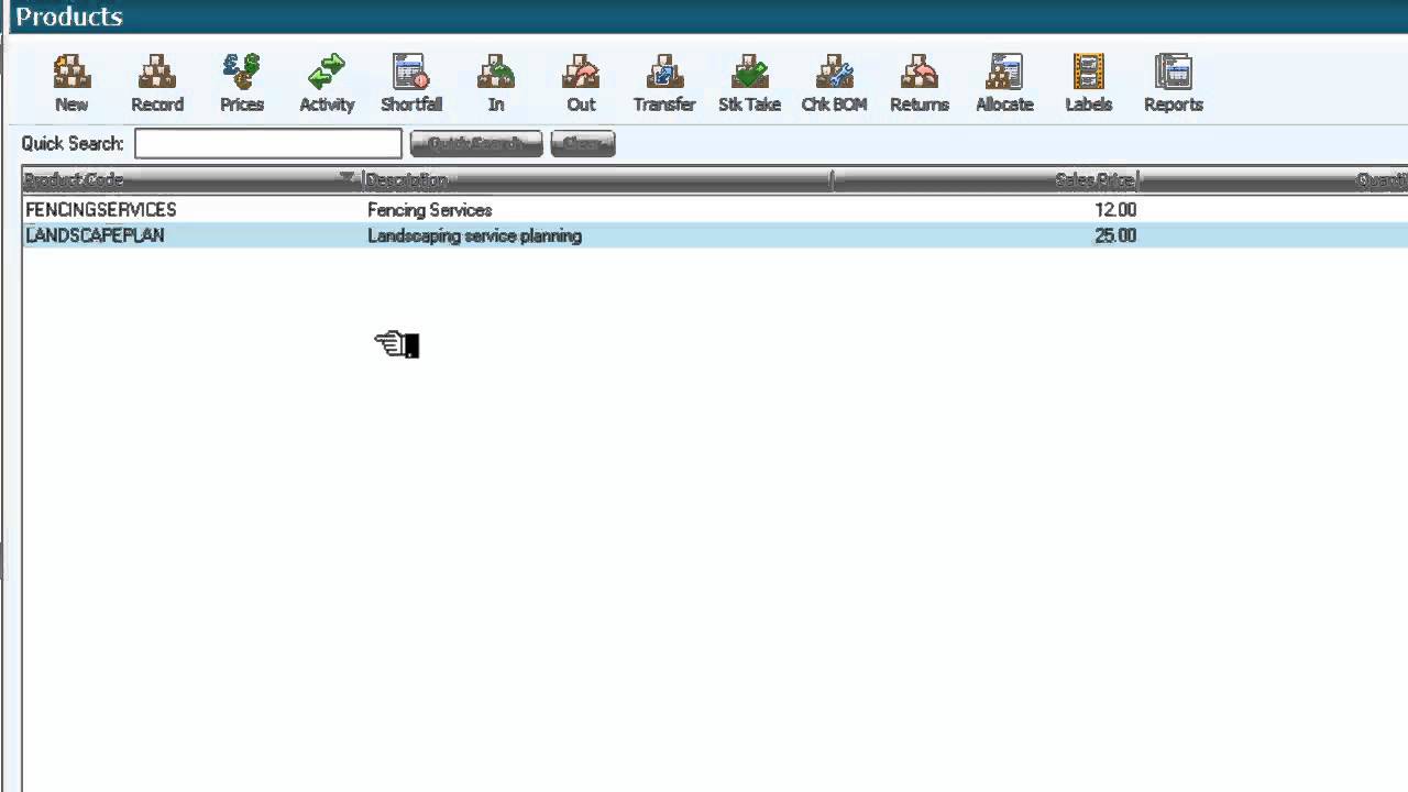 Sage Line 50 Enter Service Item - YouTube