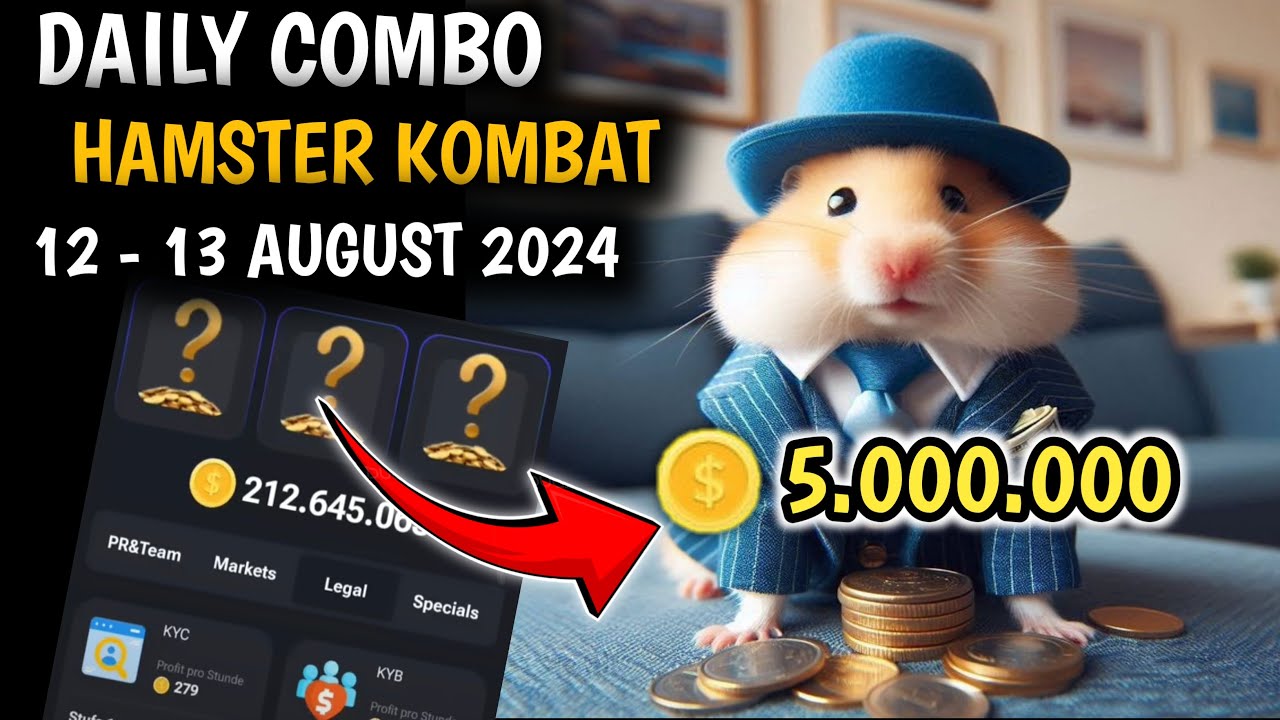 HAMSTER KOMBAT DAILY COMBO 13 AUGUST | 12 TO 13 AUGUST 2024 | HAMSTER ...