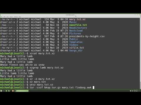 Linux Command Line (49) bzip2, xz, zip tar files - YouTube