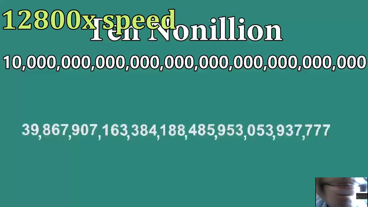 number 1 to 1 centillion 1600 to 1 million speed - YouTube