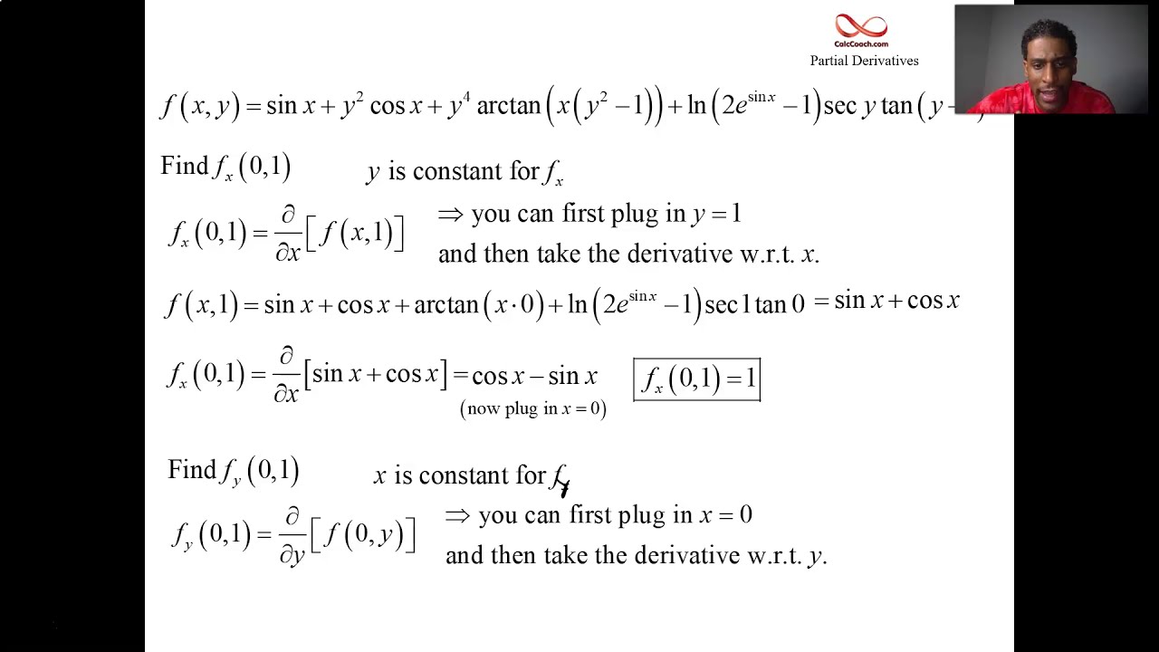 Meaning of a Partial Derivative - YouTube