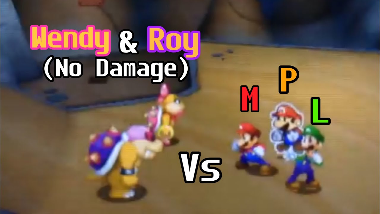 Mario & Luigi - Paper Jam [Boss 5] Wendy & Roy (No Damage) - YouTube