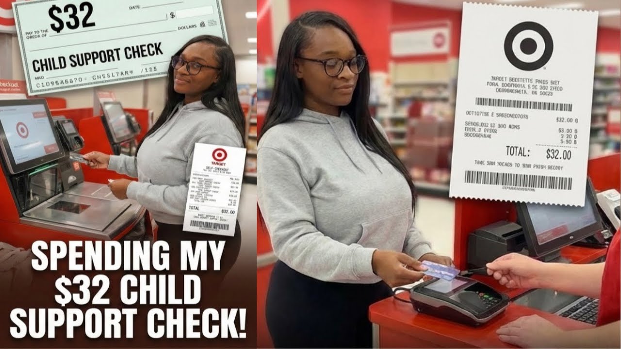 Spending my $32 child support check - YouTube