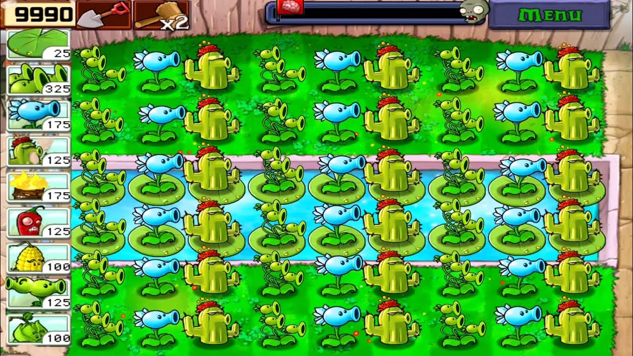 PLANT VS ZOMBIE | THREEPEATER VS SNOW PEA VS CACTUS VS ALL ZOMBIES ...
