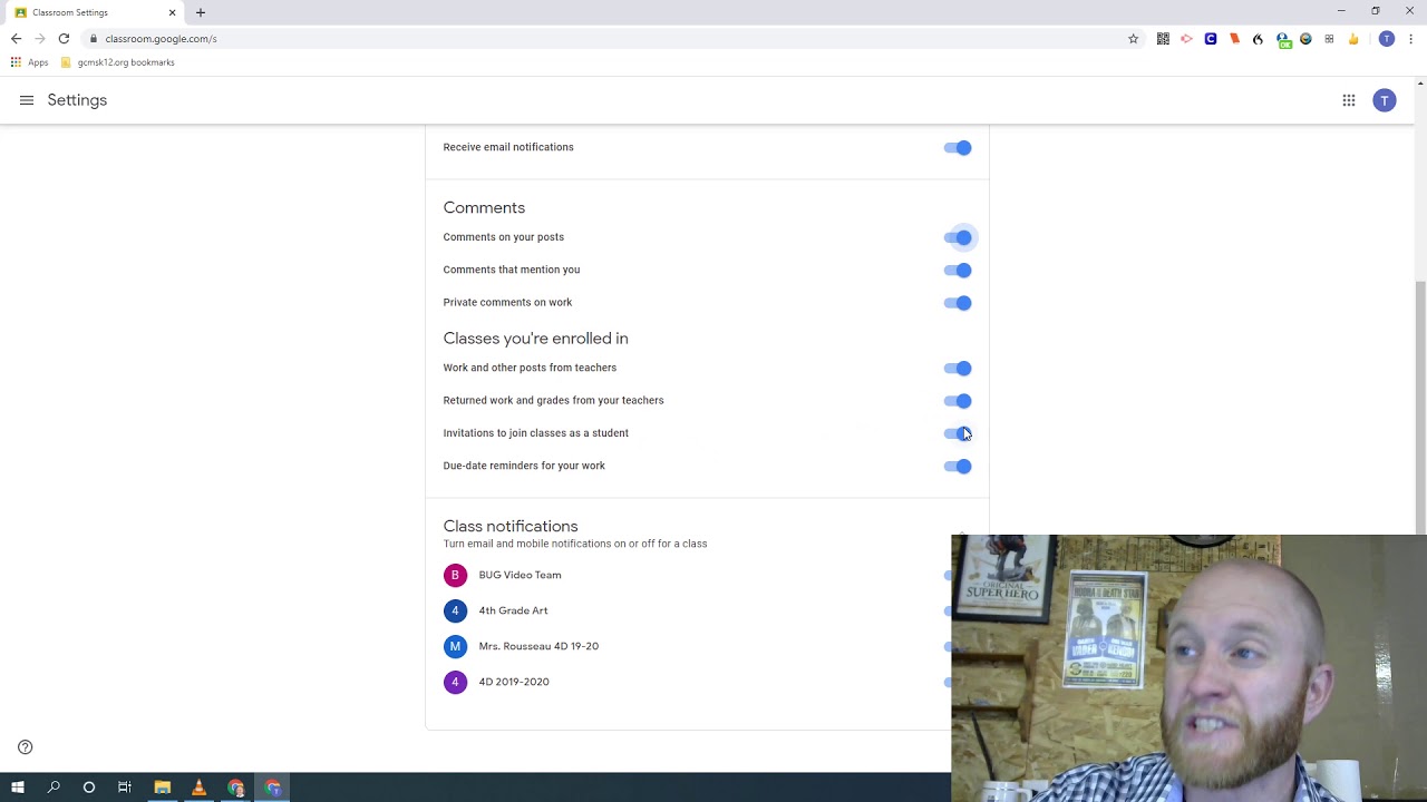 Notifications in Google Classroom - YouTube