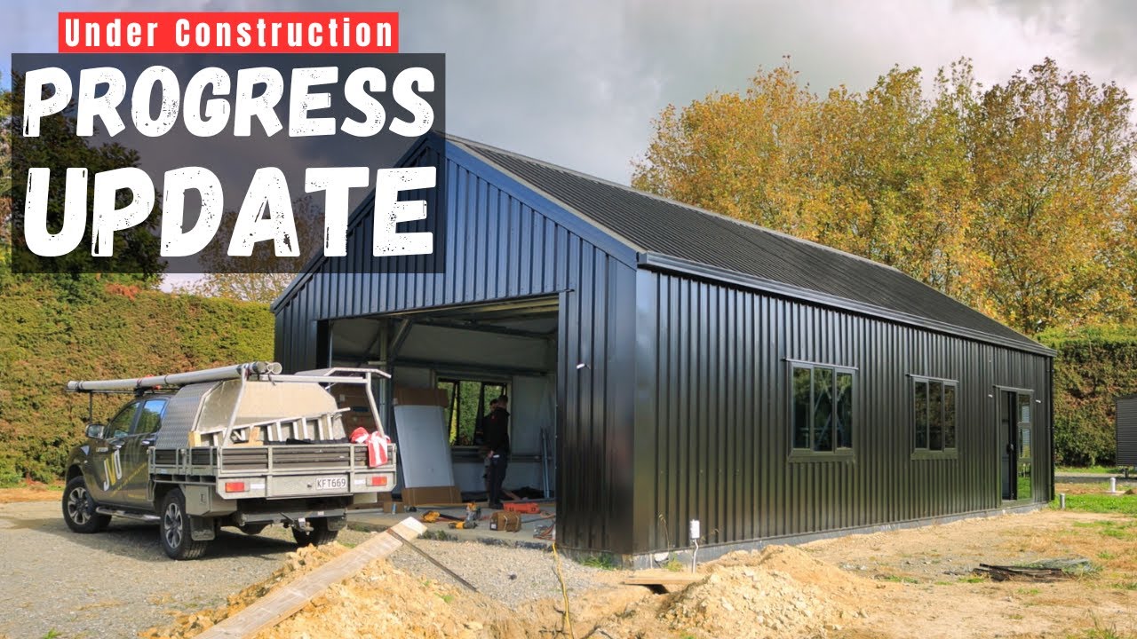 Slick looking Shed House with tinted windows and Ebony T-Rib Cladding ...