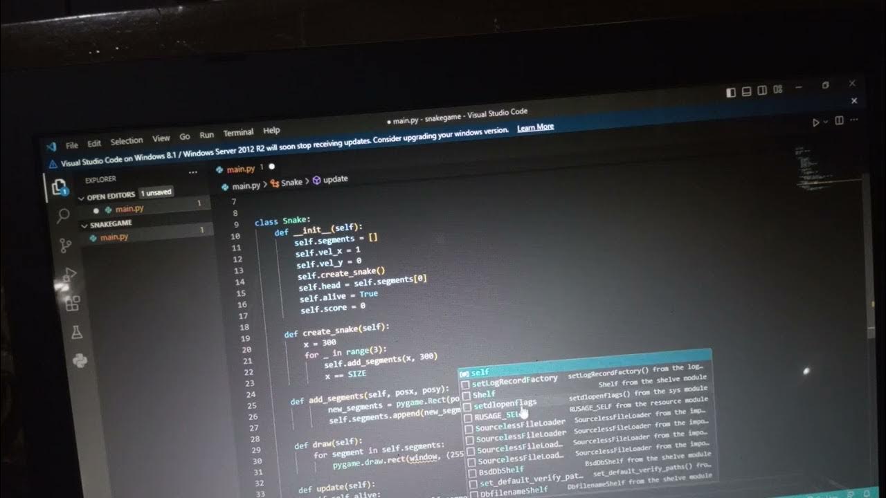 [PYTHON] TUTORIAL MEMBUAT GAME SNAKE MENGGUNAKAN PYTHON DENGAN VISUAL STUDIO CODE - YouTube
