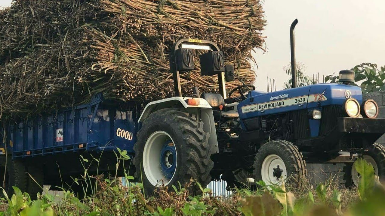 Ford 3230 tractor on full loaded trolly - YouTube