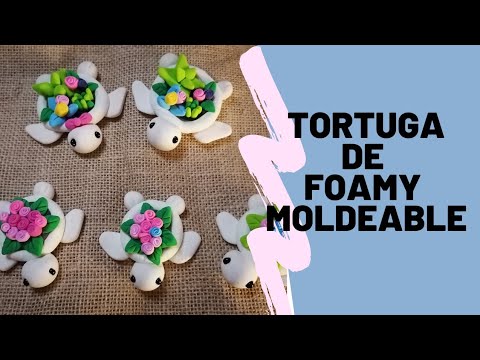 Figuras con Foamy moldeable|Maceta de tortuga 🐢 - YouTube