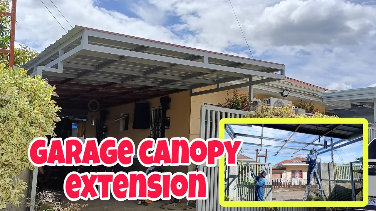 garage canopy extension/ steel trusses - YouTube
