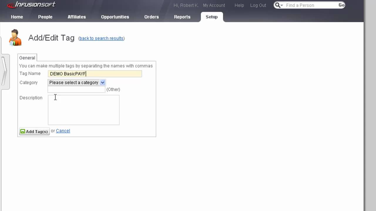 How to Create Tags in Infusionsoft - YouTube