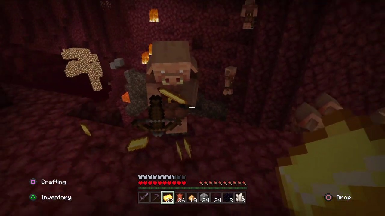 Bartering with piglins in minecraft!! - YouTube