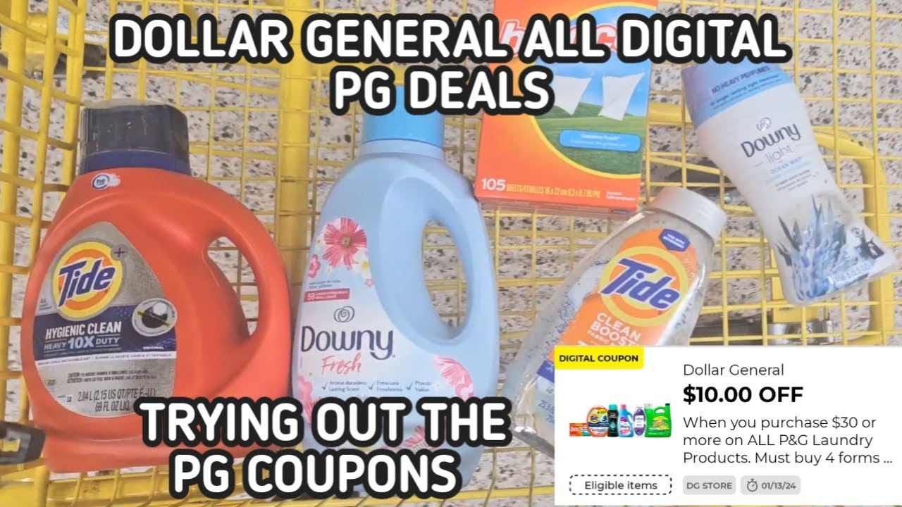 DOLLAR GENERAL ALL DIGITAL PG DEAL| TRYING OUT THE PG COUPONS # ...