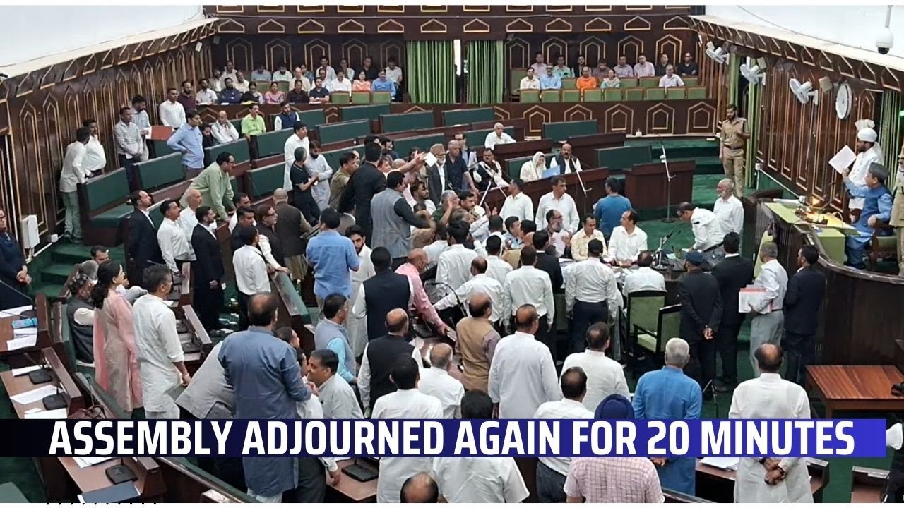 Assembly adjourned again for 20 minutes | JK News Today - YouTube