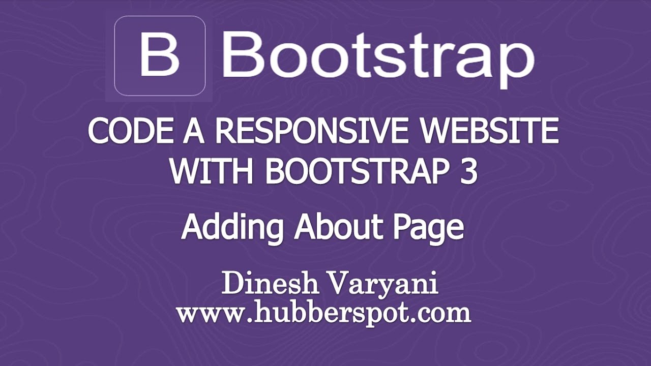 Code a Responsive Website with Bootstrap 3 - #9 Adding About Page - YouTube