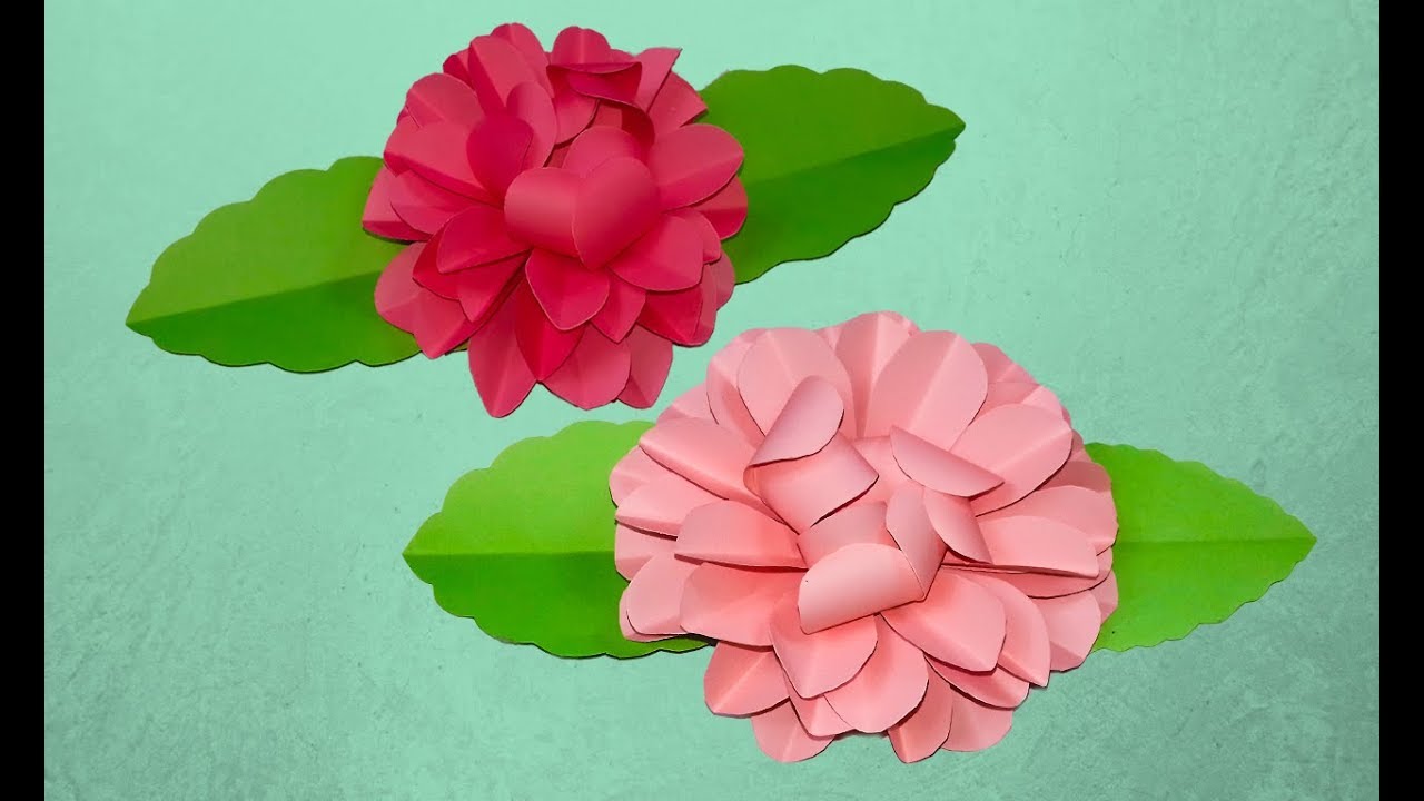 DIY:Dahlia Flower Made With Colour Paper- Small Paper Dahlia - YouTube